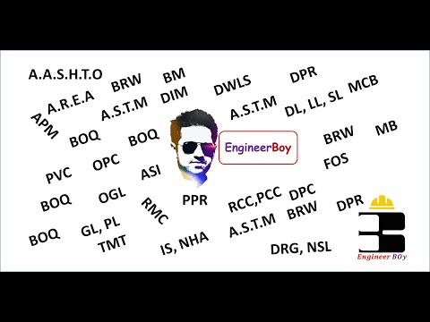 Common abbreviations used in civil engineering