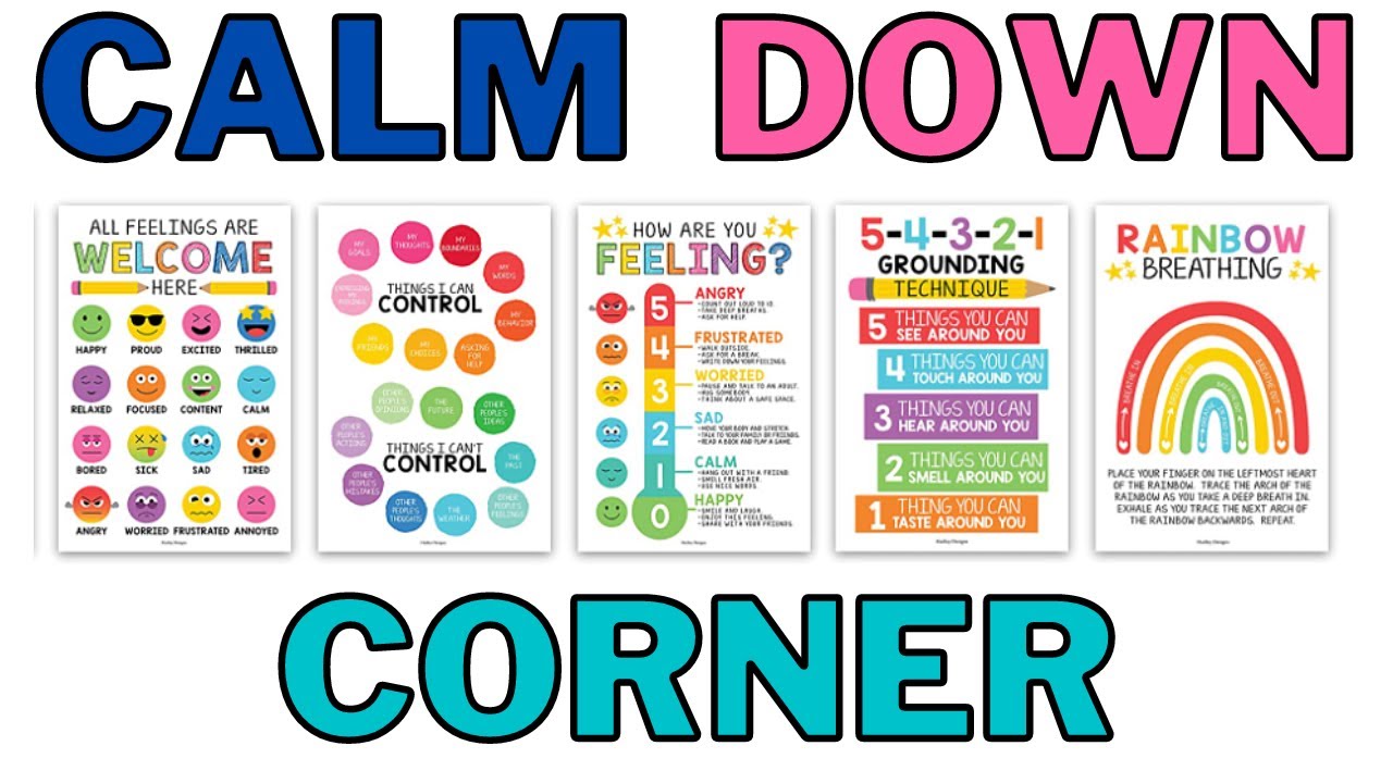 Calming Corner Posters for Kids (HELP WITH TANTRUMS & FEELINGS)