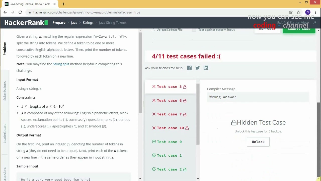 HackerRank - Java #19 - Java String Tokens