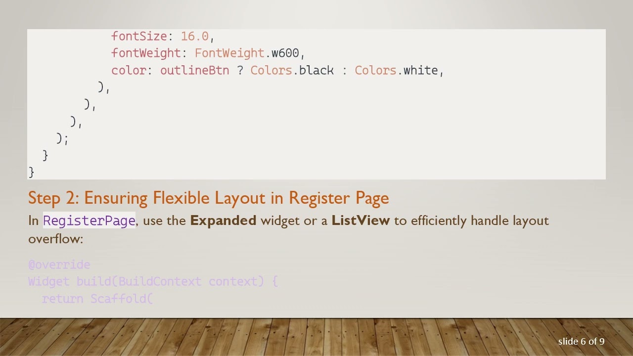 Resolving the RenderFlex Overflow Error in Flutter