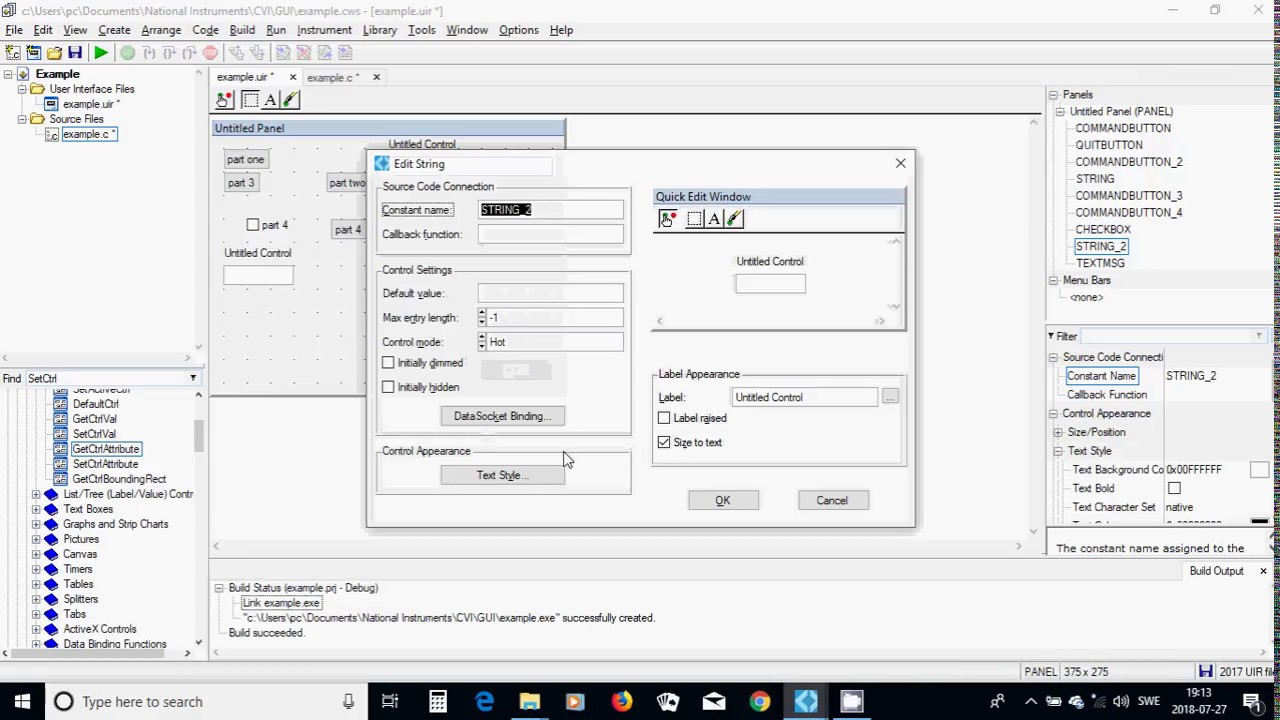 35 C programming GUI checkbox and textbox