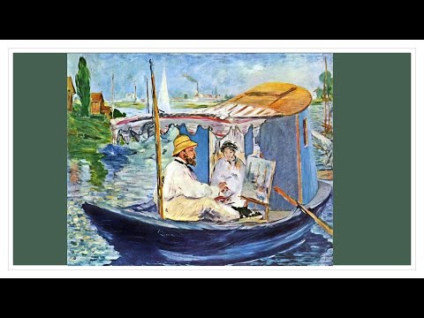 Claude Monet and his boat, Edouard Manet
