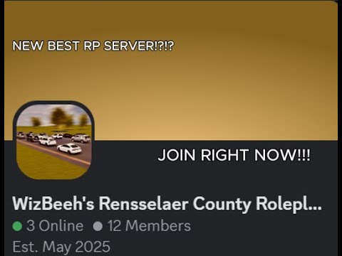 NEW GVRP!? (WizBeeh's Rensselaer County Roleplay).