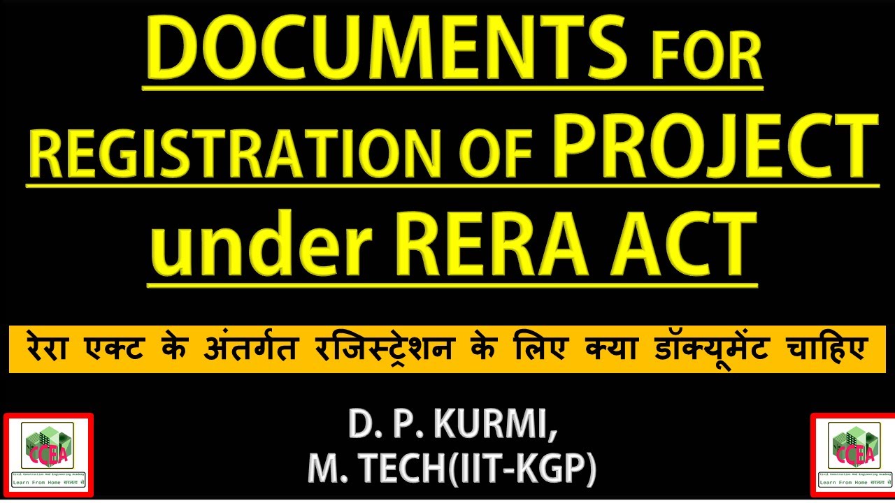 What documents are REQUIRED for RERA registration!92