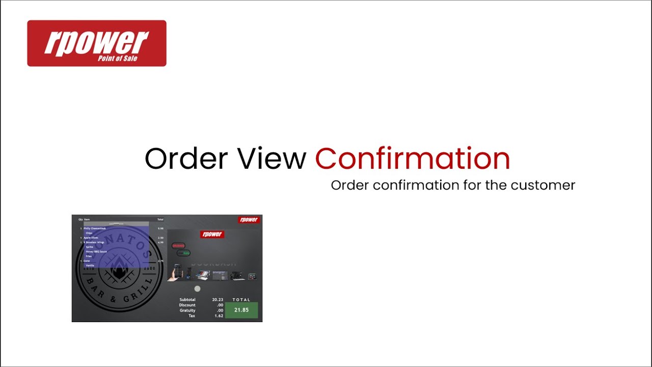 RPOWER Order View Screen | Customer-Facing Display