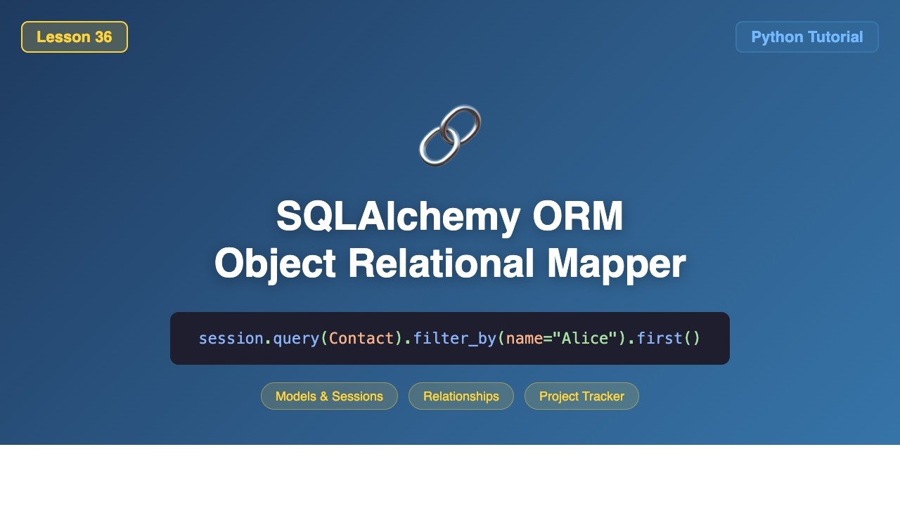 SQLAlchemy ORM (Models, Relationships, Aggregates) - Python Tutorial for Beginners #36