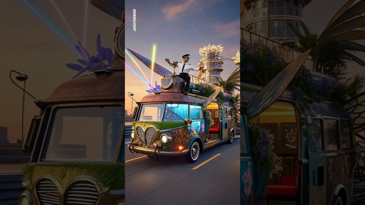 🚐 Vintage Ride Through the Future! #automobile