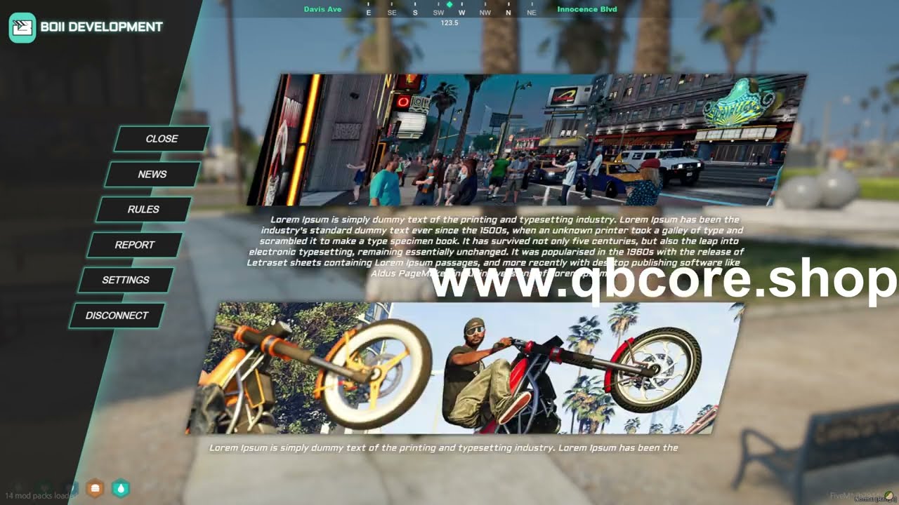 Fivem custom pause menu v2 - QBCORE Script | GTA V