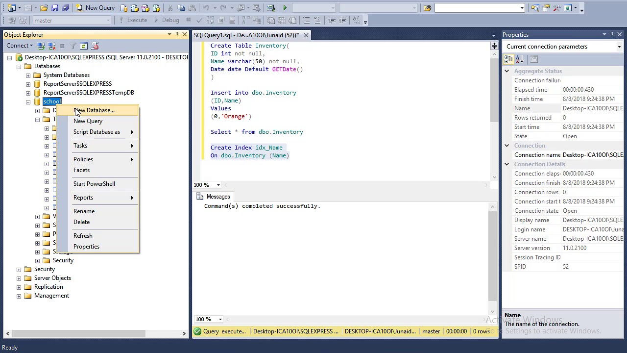 39 SQL Server - SQL CREATE INDEX Statement