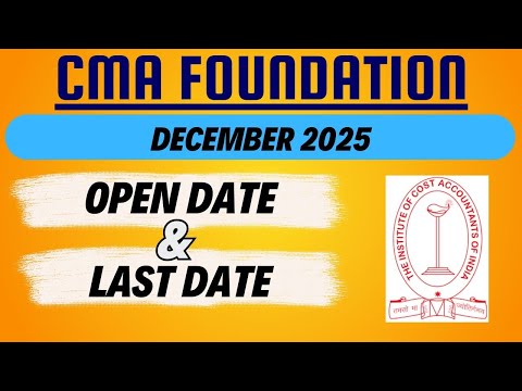 CMA Foundation December 2025 Registration Open | CMA Foundation December 2025 Registration last date