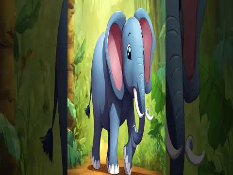 Elephant, Elephants and Mammoths, Cartoon, Natural environment, Plant, Botany, Working animal, Or...