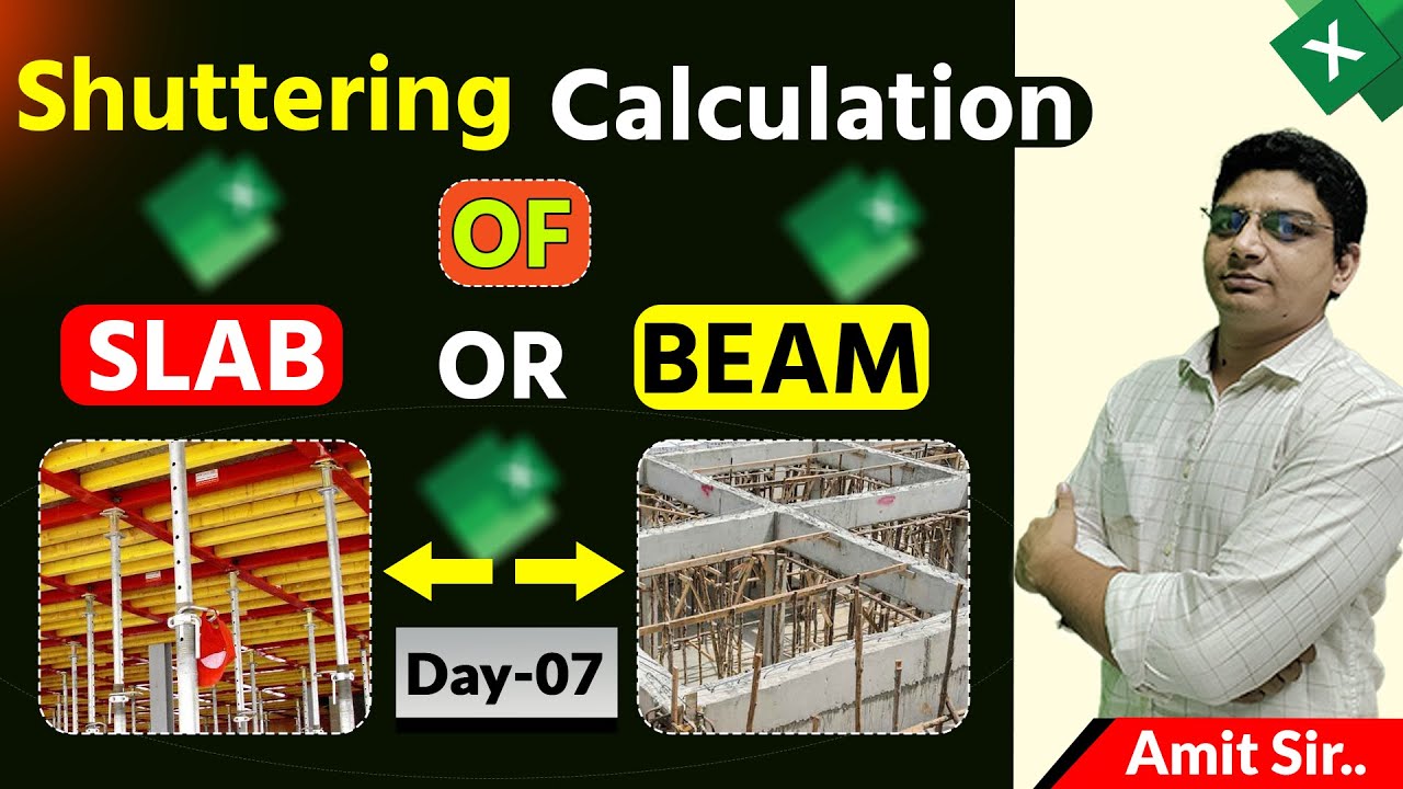 How to Calculate Shuttering Quantity of Beam & Slab | Free Building Estimate in Excel