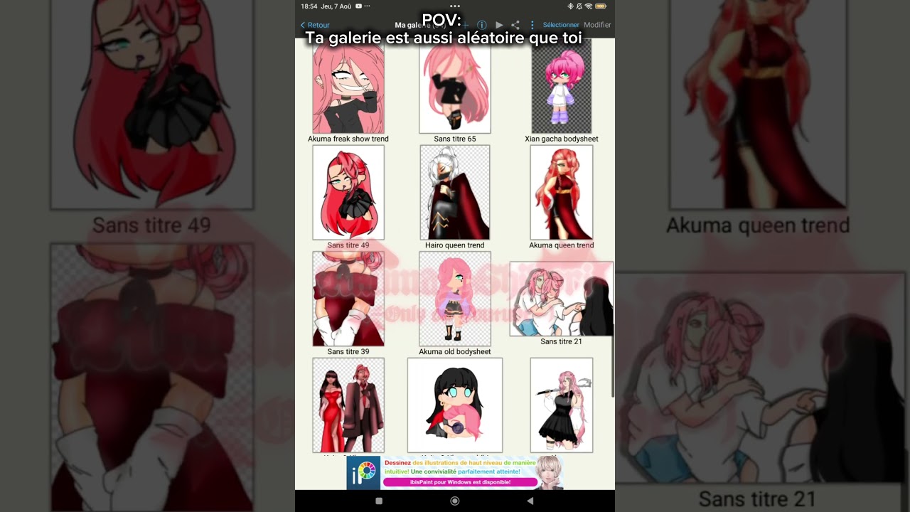 POV:Ta galerie est aussi aléatoire que toi #gacha #ibispaint #galerie #dessin #drawing #oc