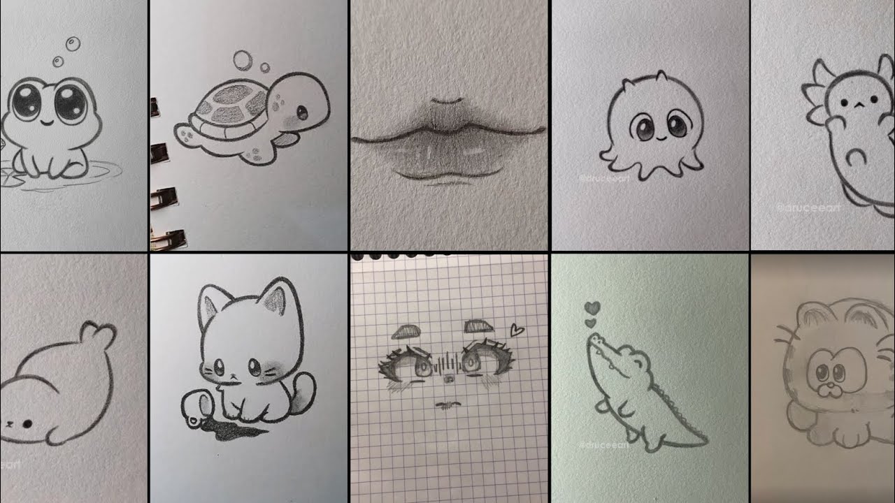50+ Cute easy aesthetic drawing ideas ✨🥰 ║ simple things to draw when bored✍️ #tranding #ideas #art 