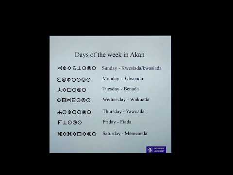 Days of the week in Akan (Twi) – Adinkra Alphabet