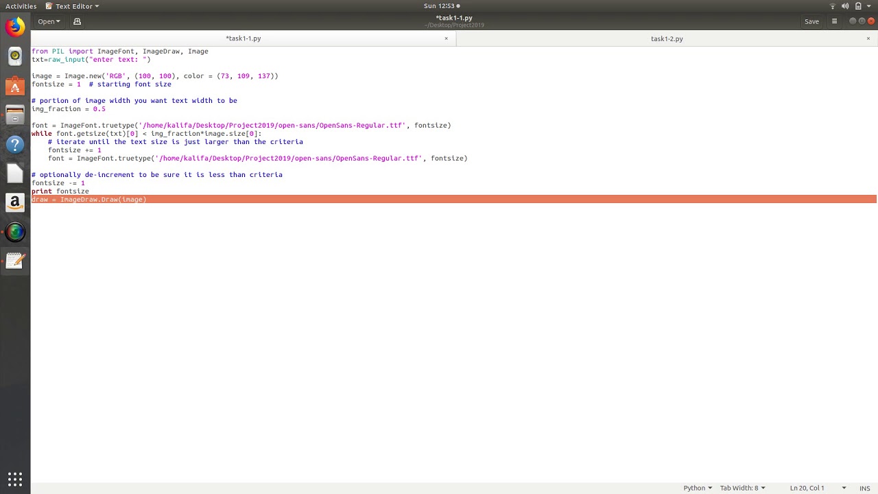 Convert text string to image using python | PIL