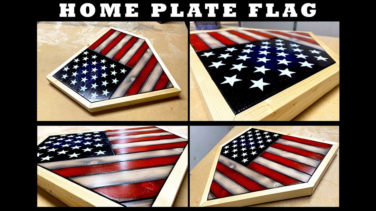How to make a wooden HOME PLATE FLAG! DIY Wooden American Flag DIY Christmas Gift Idea