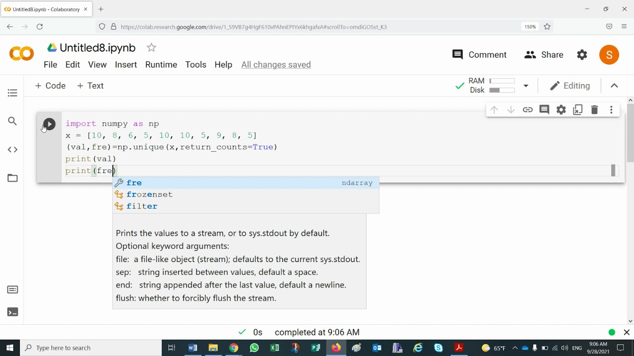Python: Frequency Distribution 1