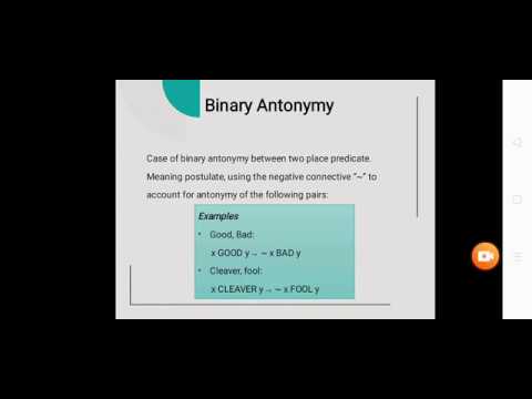 UNIT 17: MEANING POSTULATES (prt. 2)