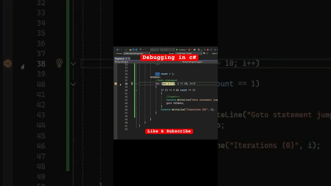 debugging in c# | debugging in c# visual studio 2022 | debug c# code in visual studio 2022