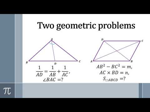 Use cosine law to solve two geometric problems