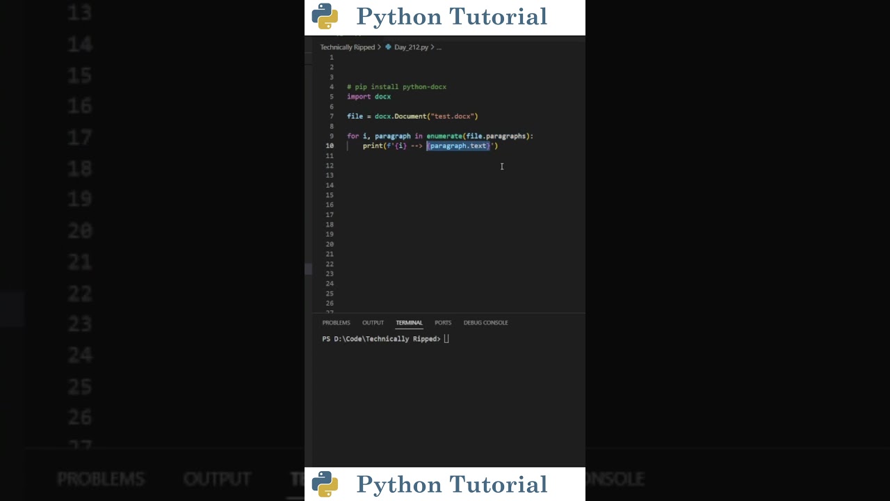 Read / Scrape Word (.docx) Files With Python | Python Tutorial