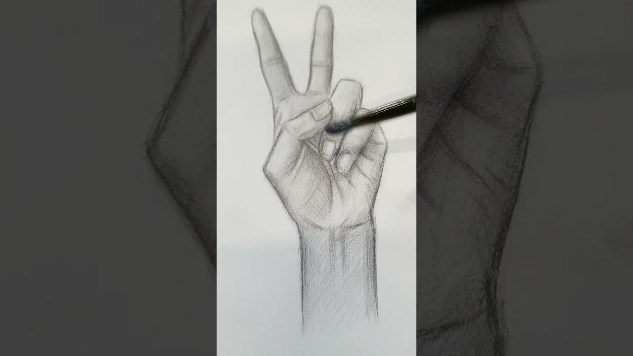 MUDAH‼️ TUTORIAL MENGGAMBAR TANGAN #shorts #tutorialmenggambar #caramenggambar