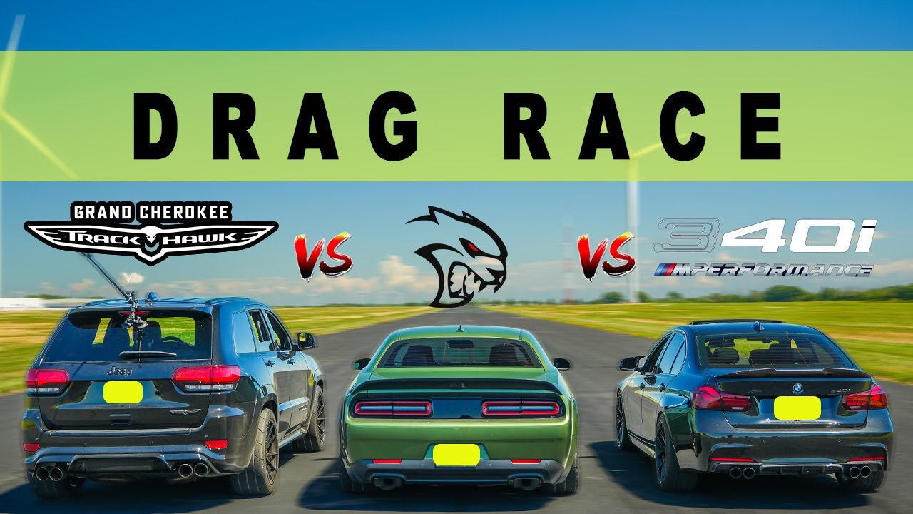 Tuned Jeep Trackhawk Drag Races Tuned BMW 340i, Stock Challenger ...