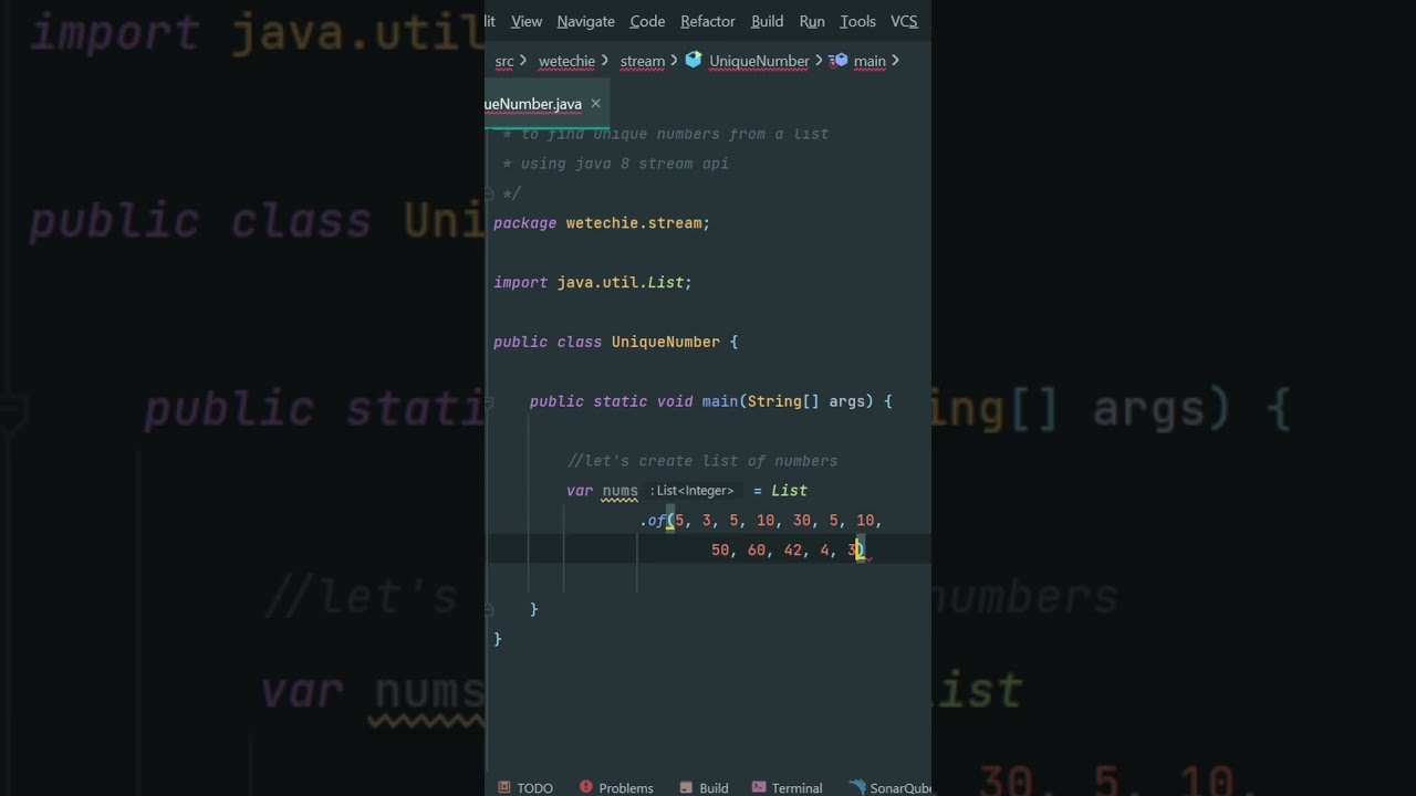 📊Unbelievable Trick to Easily Find Unique Numbers in Java List #java #streams #collections #coding