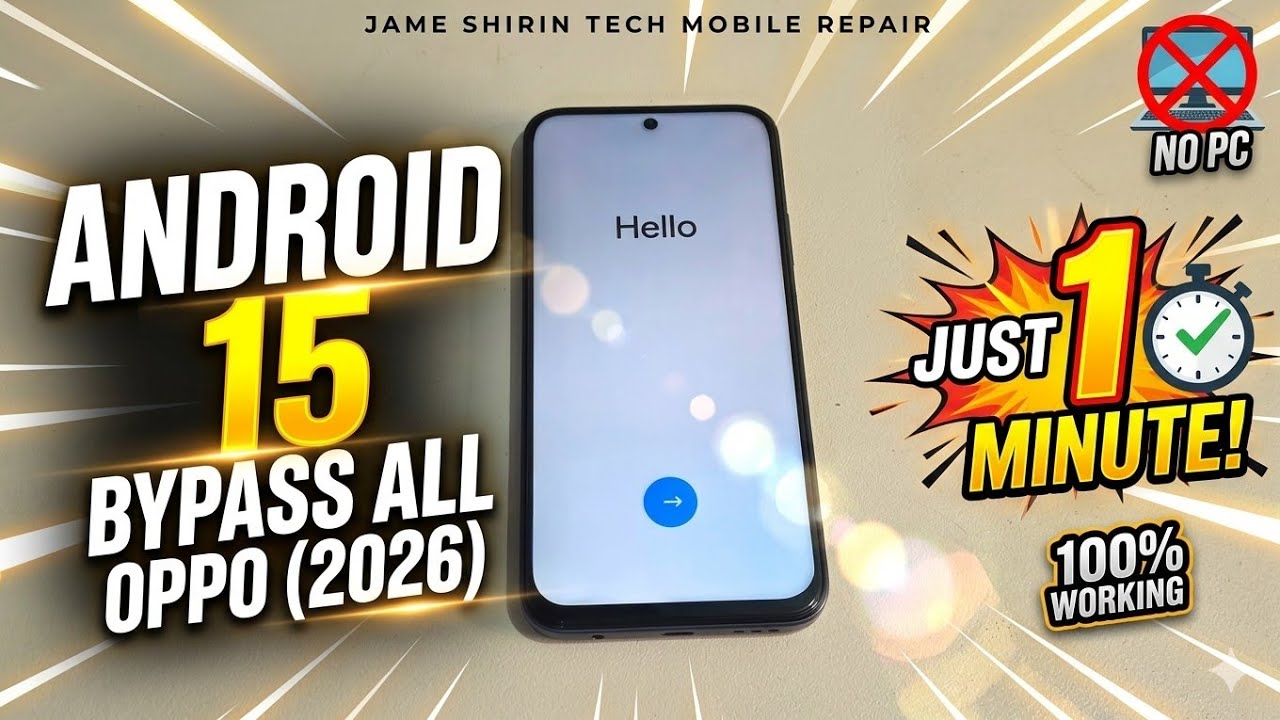 All Oppo Android 15 FRP Bypass | New Method 2026 Unlock Just 1 Minute (No PC)