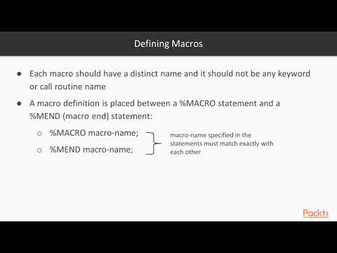 Learn Mastering SAS Programming Introducing Macros | packtpub com - Mind Luster