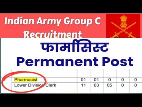Indian army Group c Recruitment 2024, army Pharmacist latest vacancy #army #jobsearch #armydoctor