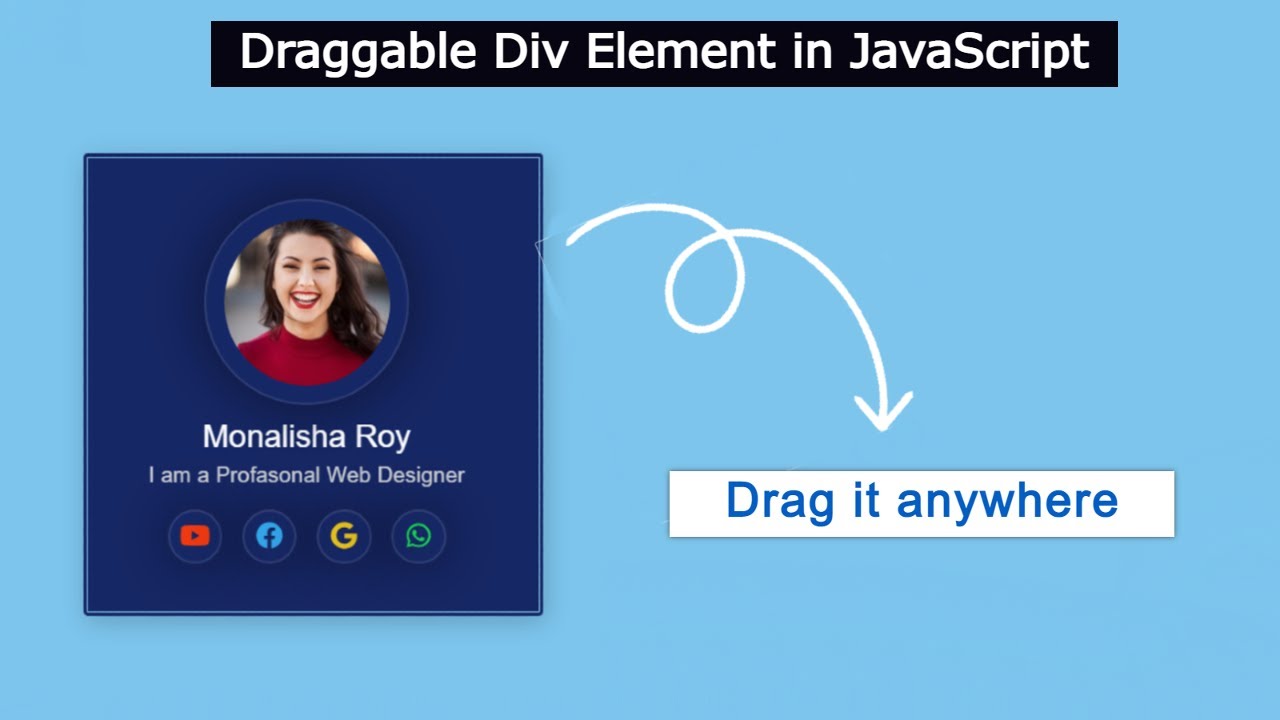 Draggable Div JavaScript | Draggable Div Element in HTML CSS JavaScript