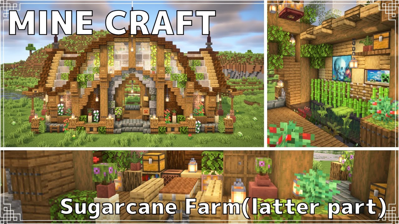 【Minecraft】自動収穫サトウキビ農場の作り方(後編) | How to Build a sugarcane farm(latter ...