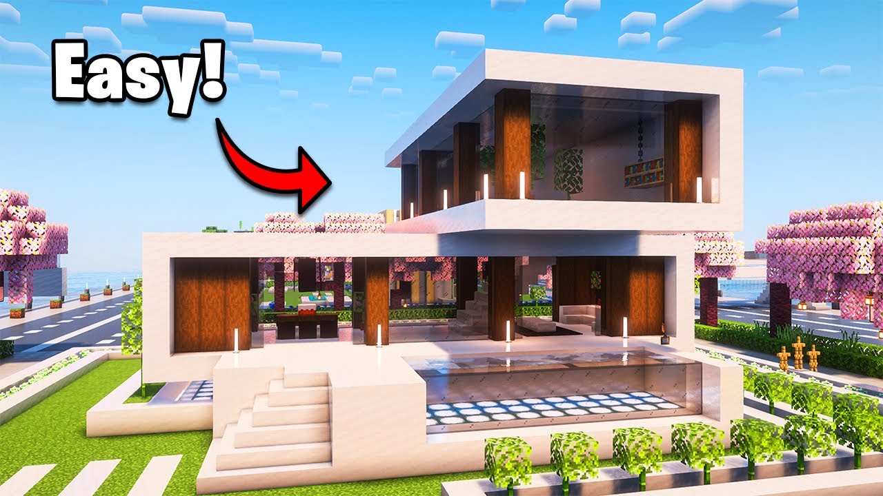 Minecraft: How To Build a MODERN HOUSE - Tutorial #27 - Minecraft Builders