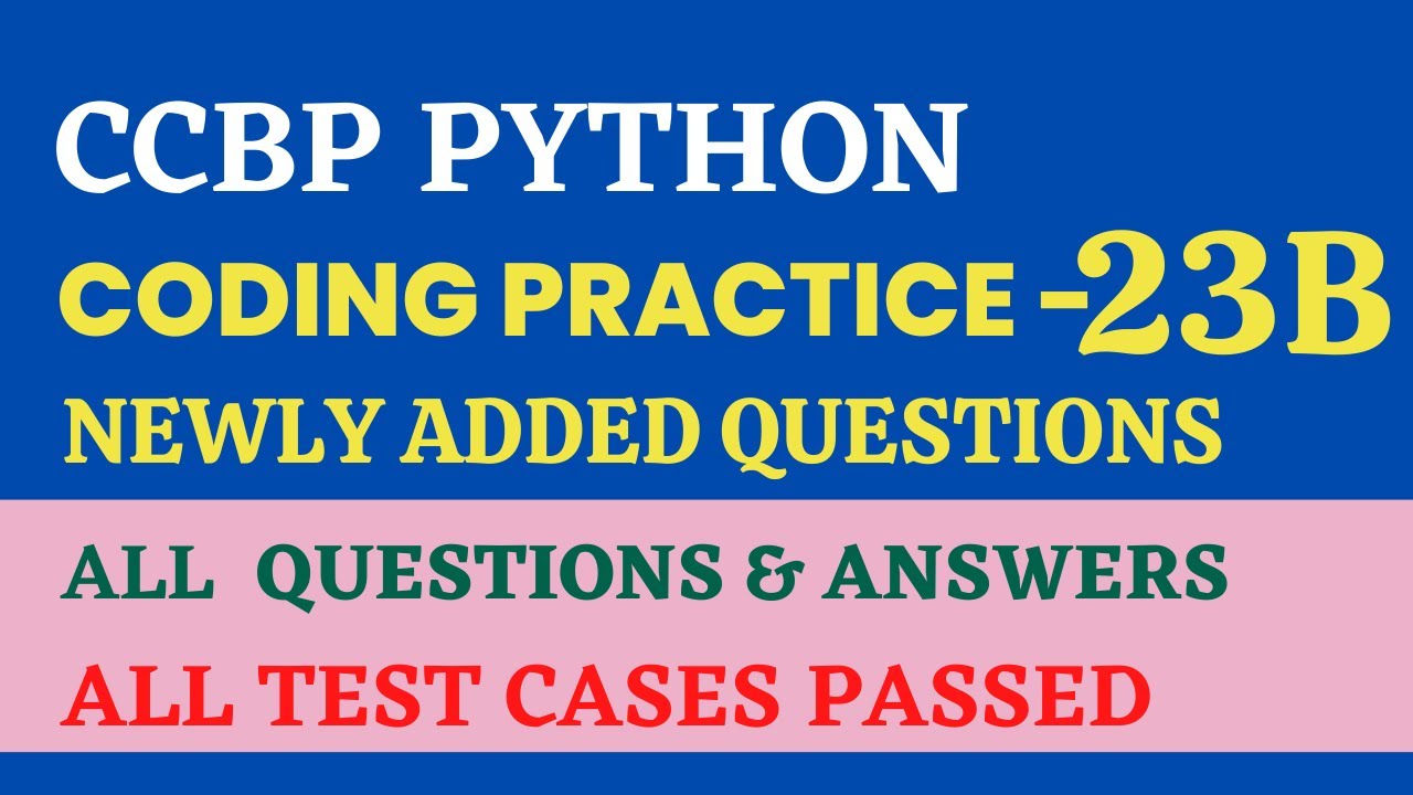 Coding Practice - 23B | Functions | Python | CCBP 4.0