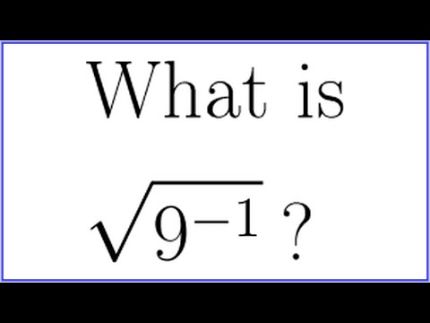 Episode 9 : What is the square root of 9 to minus 1?