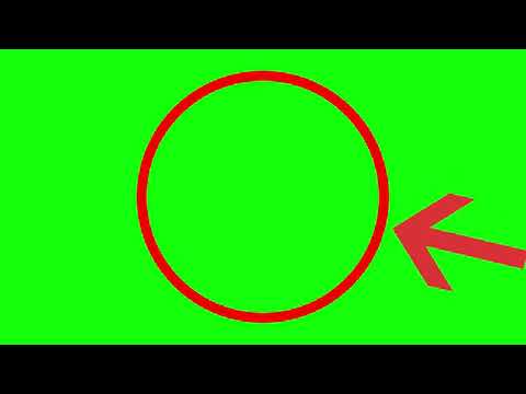 red circle with red arrow greenscreen