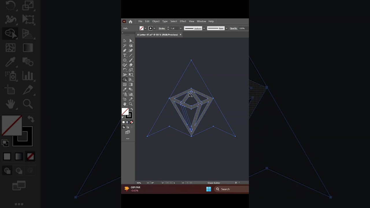 Elegant Letter A Logo Design with Diamond Accent | Adobe Illustrator Tutorial