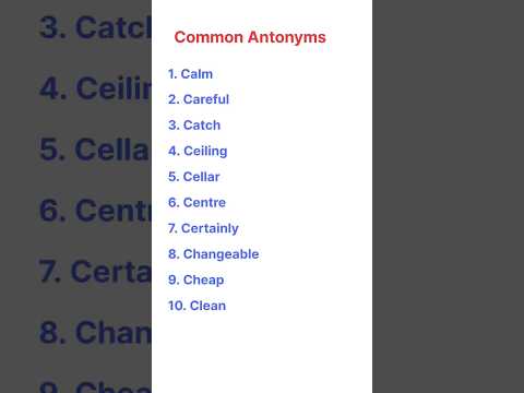 Commonly used Antonyms | English vocabulary | Speak English fluently and confidently | Easy English|