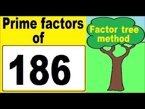 Prime factors of 186. Prime factors decomposition of 186. Factor tree method.