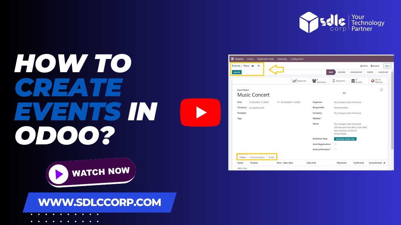 How to Create Events in Odoo?