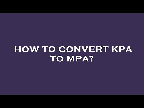 How to convert kpa to mpa?