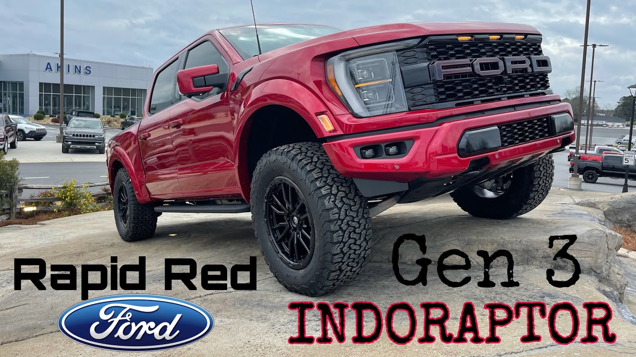 RAPID RED Gen 3 INDORAPTOR Edition for my Neighbor! 2021 Ford Raptor Custom Review Leveled on 36s