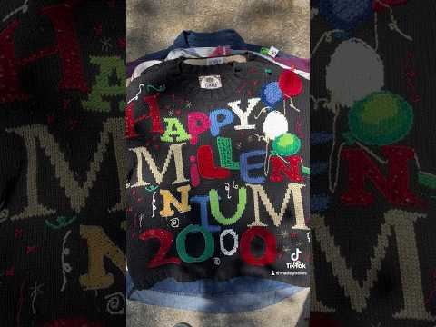 Goodwill Finds | Y2K 2000 New Years Eve Millennium Sweater | Tacky Holiday Sweaters | Vintage Seller