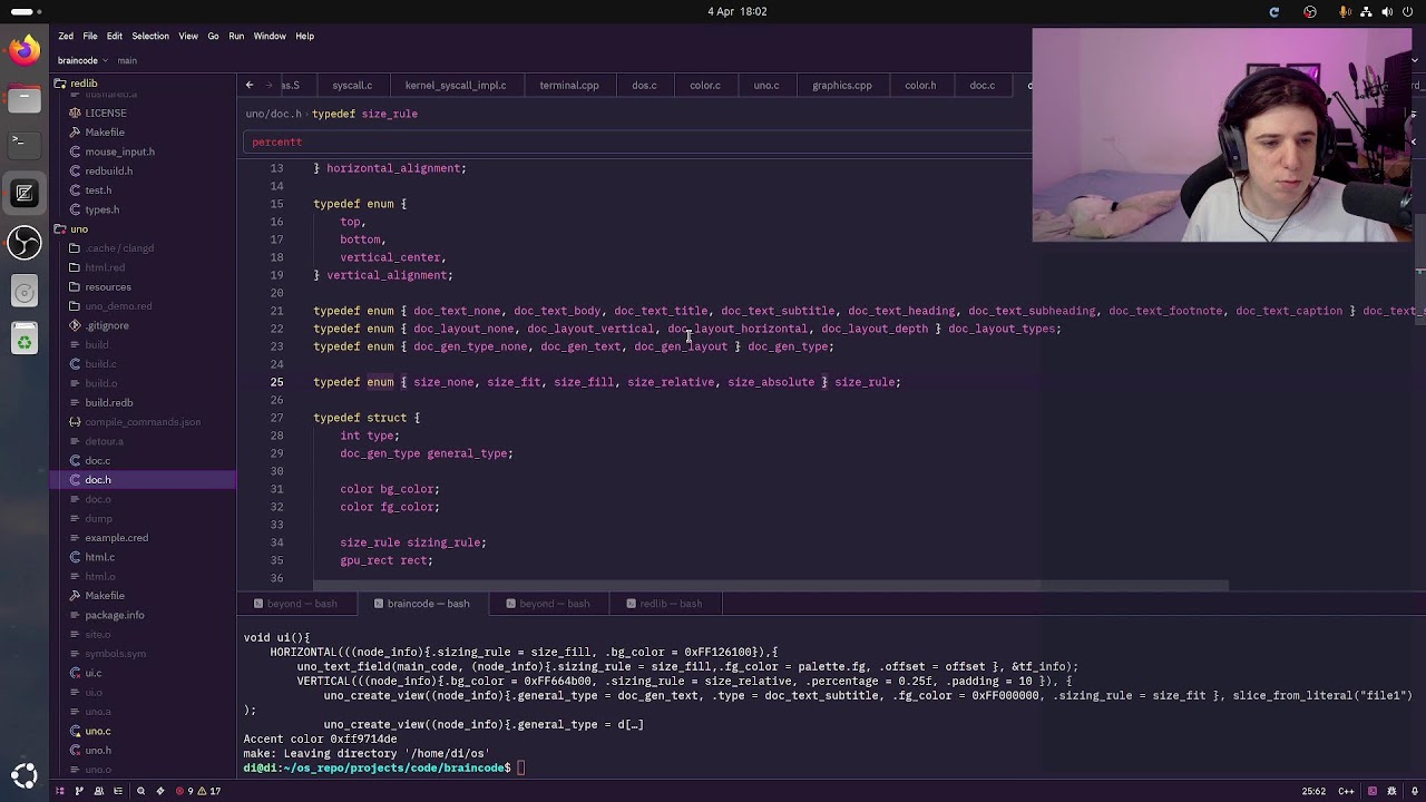operating system development - code editor