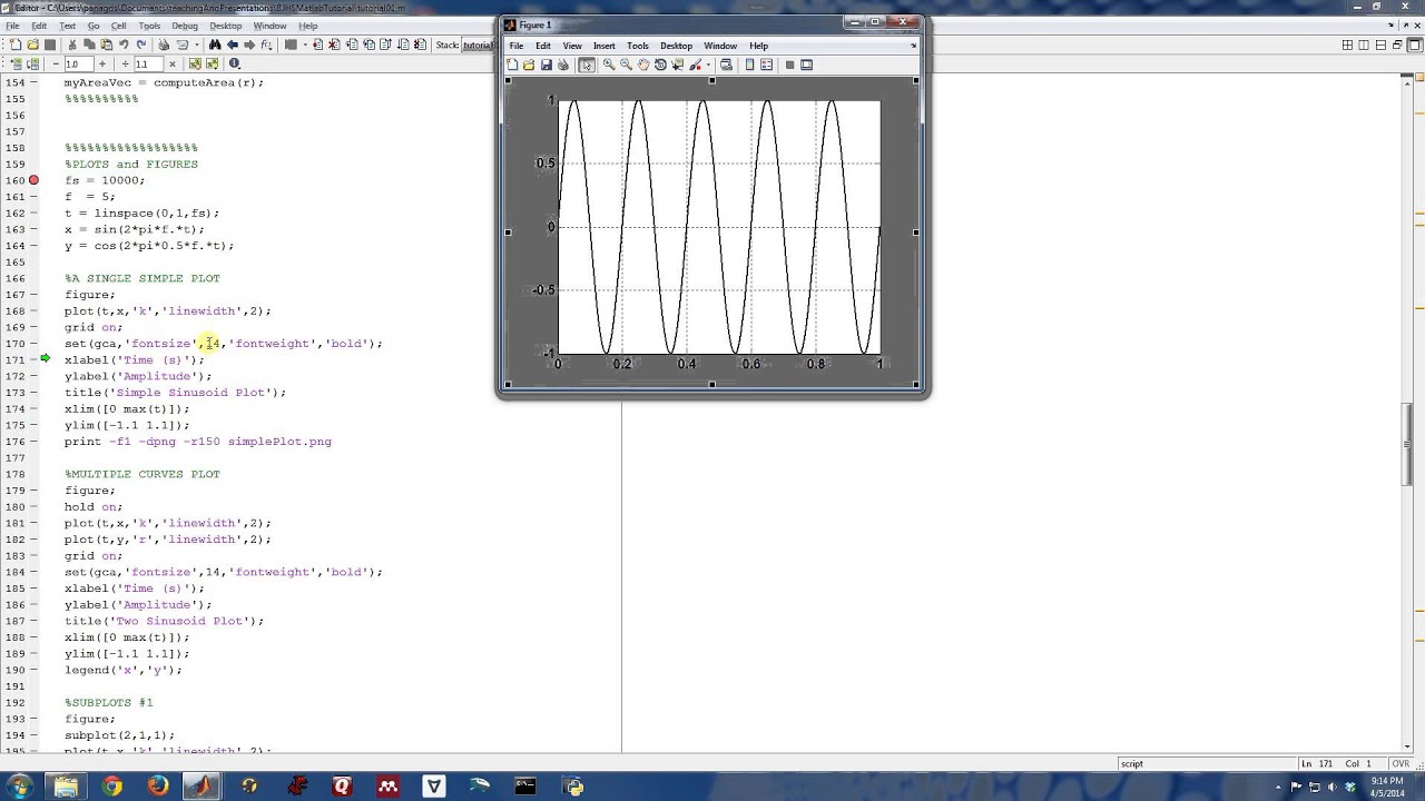 Matlab Simple Plotting Examples - Beginners Tutorial (9/15)