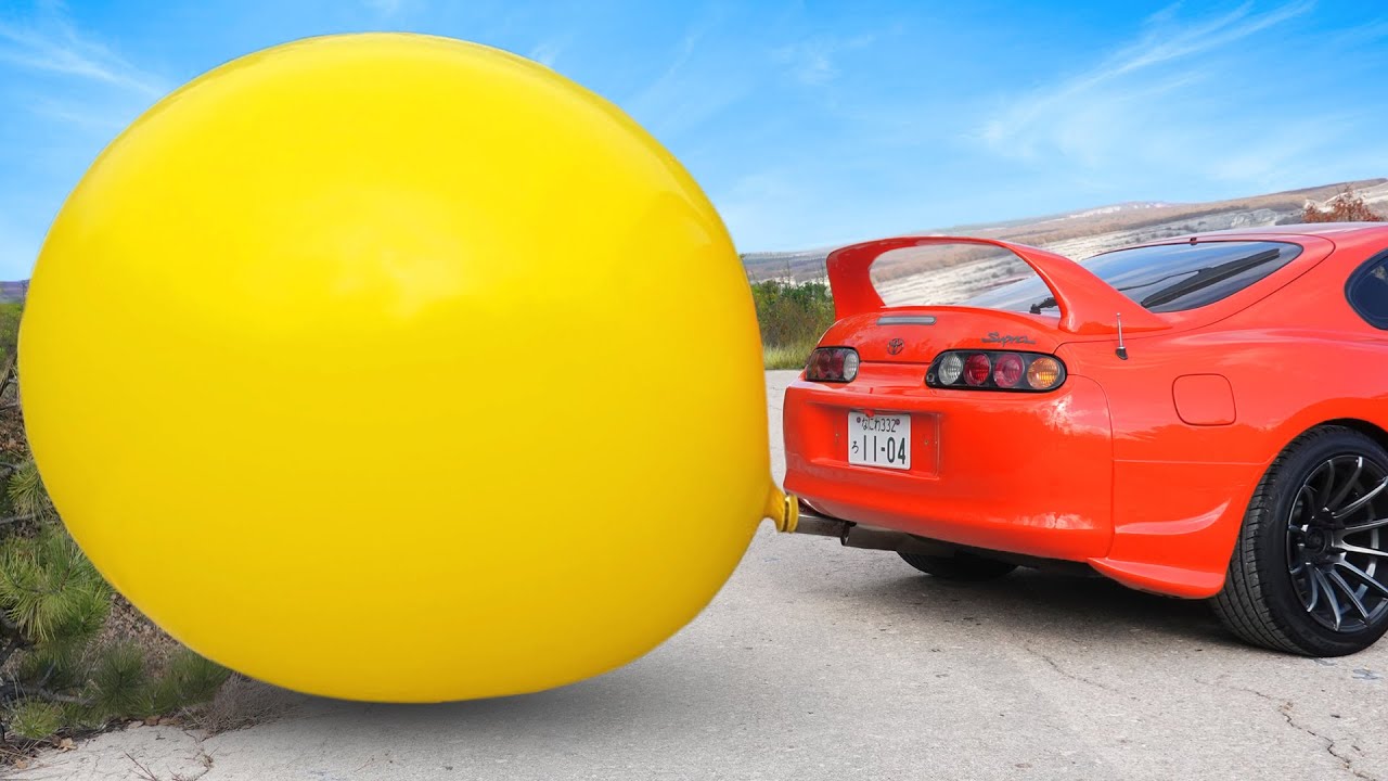 MKIV Toyota Supra vs. Balloon on the Tailpipe Experiment Goes Exactly ...