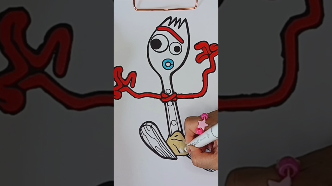 Forky #toystory #disney #toystory4 #coloring #coloringforkids #art #shorts