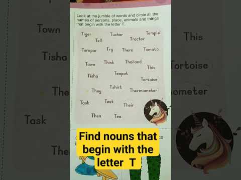 find all the nouns that begin with the letterT.#nouns#englishgrammar #englishworksheet#shortsfeed